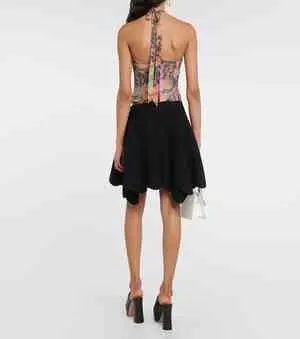 ROBERTA EINER Printed Halterneck Bustier Top