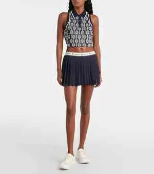 Tory Burch Cropped Intarsia Polo Shirt