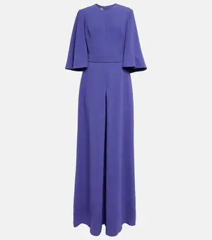 Elie Saab Crepe Jumpsuit - Blue