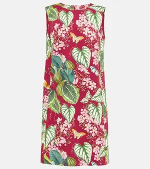 Oscar De La Renta Floral Cotton-blend Minidress - Multicoloured