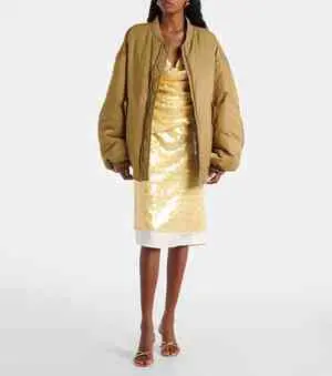 XU ZHI Sequin Draped Open Back Top - Yellow