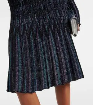 Missoni Pleated Lamé Midi Skirt
