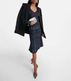 Missoni Pleated Lamé Midi Skirt