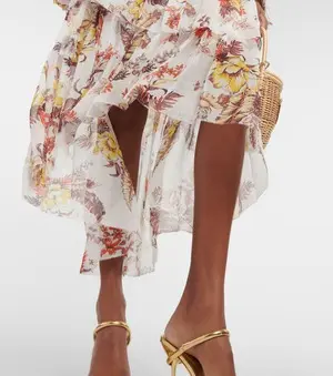 Zimmermann Matchmaker Floral Tiered Midi Dress
