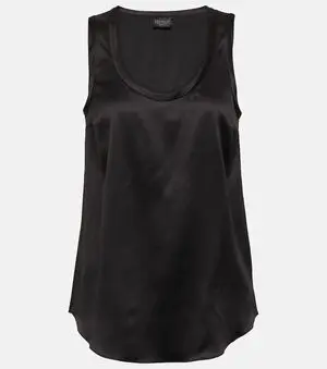 Brunello Cucinelli Silk-blend Tank Top - Black