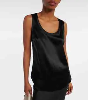 Brunello Cucinelli Silk-blend Tank Top - Black