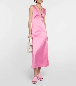 GANNI Satin Midi Dress