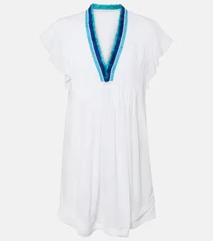 Poupette St Barth Sasha Fringed Minidress - White