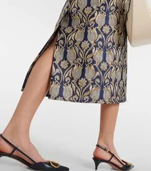 Valentino Garavani Mossi Brocade Midi Skirt