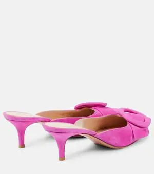 GIANVITO ROSSI Portofino Suede Mules - Pink