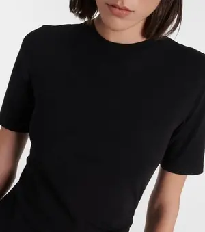 Vince Gathered Cotton-blend Midi Dress