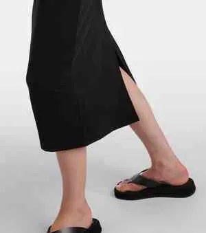 Vince Gathered Cotton-blend Midi Dress