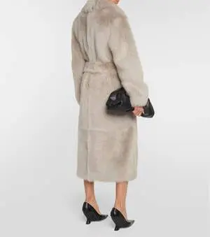 Bottega Veneta Belted Shearling Coat