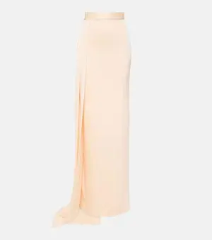 Alex Perry Draped Satin Maxi Skirt