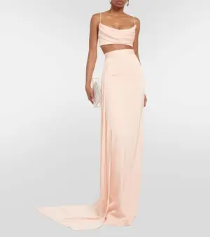 Alex Perry Draped Satin Maxi Skirt