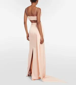 Alex Perry Draped Satin Maxi Skirt