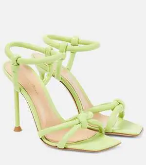 GIANVITO ROSSI Juno Leather Sandals - Green