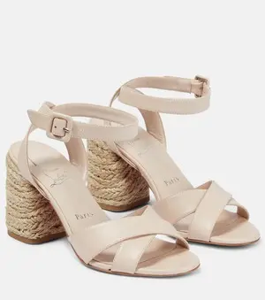CHRISTIAN LOUBOUTIN Mariza 85 Leather Espadrille Sandals - Pink