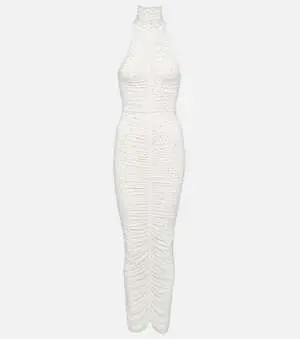 Alex Perry Embellished Ruched Maxi Dress