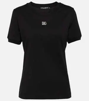 Dolce & Gabbana Embellished Cotton Jersey T-shirt