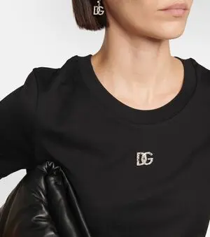 Dolce & Gabbana Embellished Cotton Jersey T-shirt