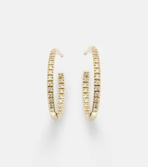 SYDNEY EVAN 14kt Yellow Hoop Earrings With Diamonds - Gold