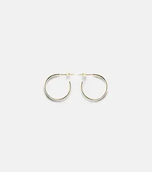 SYDNEY EVAN 14kt Yellow Hoop Earrings With Diamonds