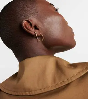SYDNEY EVAN 14kt Yellow Hoop Earrings With Diamonds