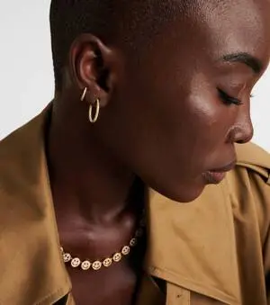 SYDNEY EVAN 14kt Yellow Hoop Earrings With Diamonds