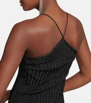 Galvan Rhea Metallic Knit Midi Dress - Black
