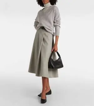 Brunello Cucinelli Monili Bow Detail Leather Ballet Flats