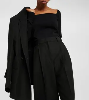 TOTEME High-rise Cropped Straight Pants
