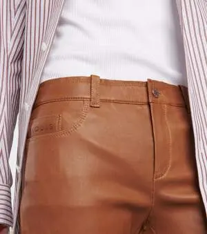 Stouls Dean 22 Leather Flared Pants - Brown