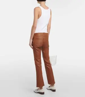 Stouls Dean 22 Leather Flared Pants - Brown
