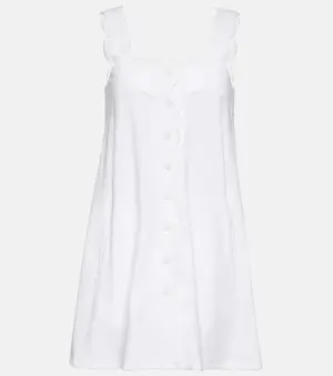 Marysia Scalloped Cotton Blend Minidress - White