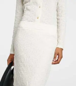 Vince Smocked Cotton-blend Midi Skirt