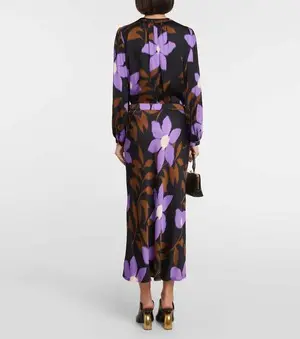 Velvet By Graham & Spencer Kaiya Printed Satin Midi Skirt - Multicoloured