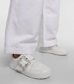 ROGER VIVIER Embellished Leather Sneakers
