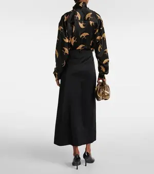 Dries Van Noten Satin Crepe Maxi Skirt