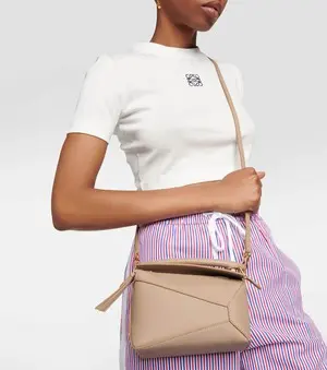 Loewe Puzzle Edge Mini Leather Top-handle Bag - Brown
