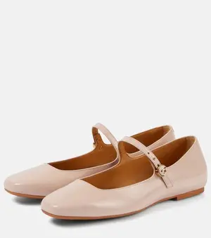 TOD'S Polished Leather Mary Jane Flats