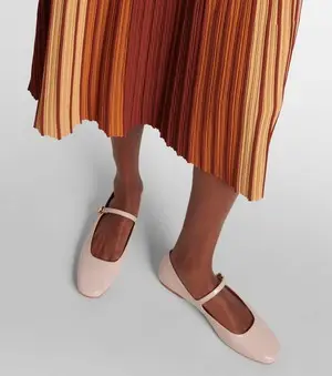TOD'S Polished Leather Mary Jane Flats