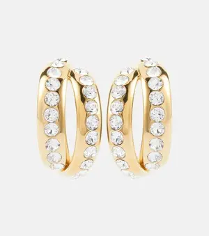 Amina Muaddi Jahleel Embellished Earrings - Gold