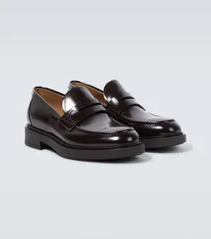 GIANVITO ROSSI Harris Leather Penny Loafers