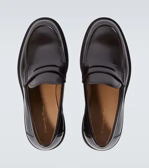 GIANVITO ROSSI Harris Leather Penny Loafers