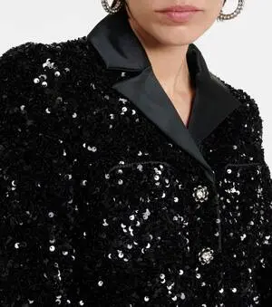 SELF-PORTRAIT Sequined Cropped Jacket