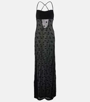 Jacquemus La Robe Maille Puntini Gown - Black
