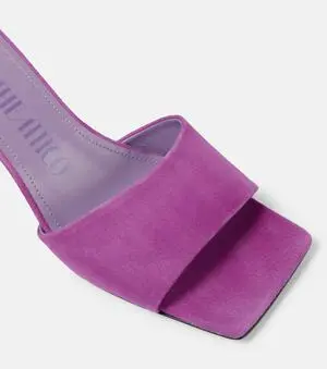 Attico Cheope 60 Suede Mules - Purple