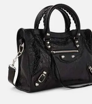 Balenciaga Le City Small Leather Shoulder Bag - Black