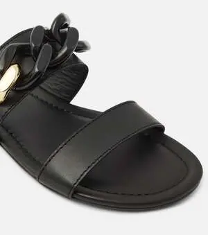 See By Chloé Lynette Leather Chain Detail Flat Sandals